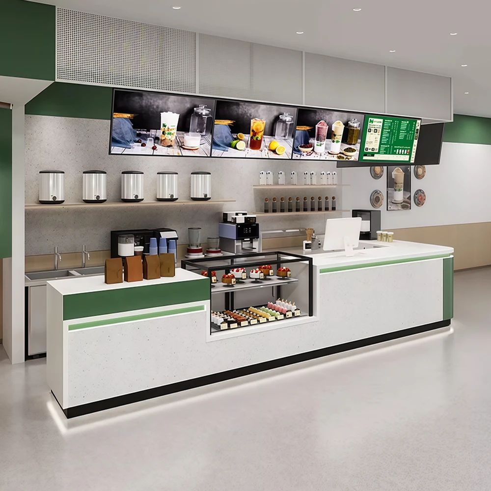 L-Shaped Bakery Cafe Counter & Display Case - Maoters Office Furniture ...